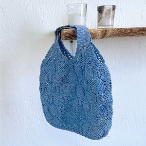 Vintage | Bags | Vintage Crochet Mini Bag Cornflower Blue | Poshmark
